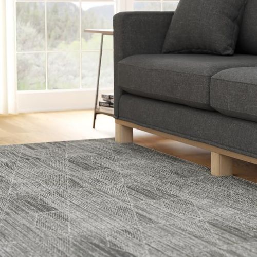 Abstract Gray Geometric Rug