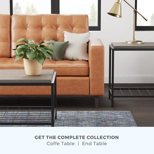 RUBY WOOD AND METAL COFFEE TABLE